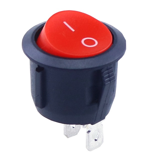 Round Rocker Toggle Switch Push Button Red Black White 6A 250VAC 10A ...