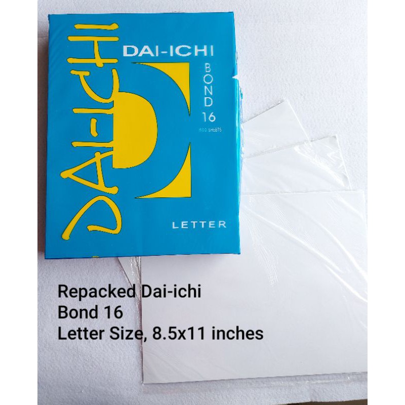 Dai-ichi Bond Paper Repacked 20pcs | Shopee Philippines