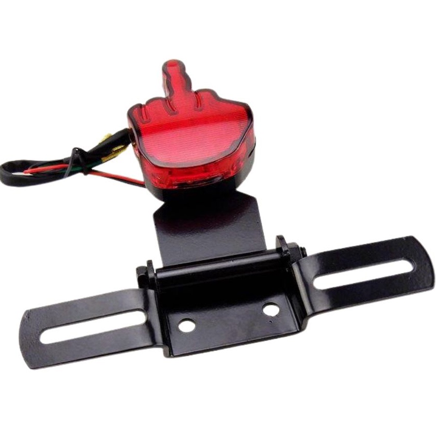 AE Universal LED Middle Finger Motorcycle Light License Plate Rear Lamp ...