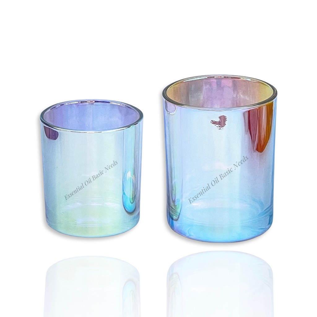 High Quality Iridiscent Glass Candle Vessel, Irridiscent Rainbow Candle ...