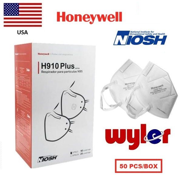 50PCS Honeywell H910 Plus N95 Respirator Face Mask Niosh Approved 95% Filteration Safety Mask ...