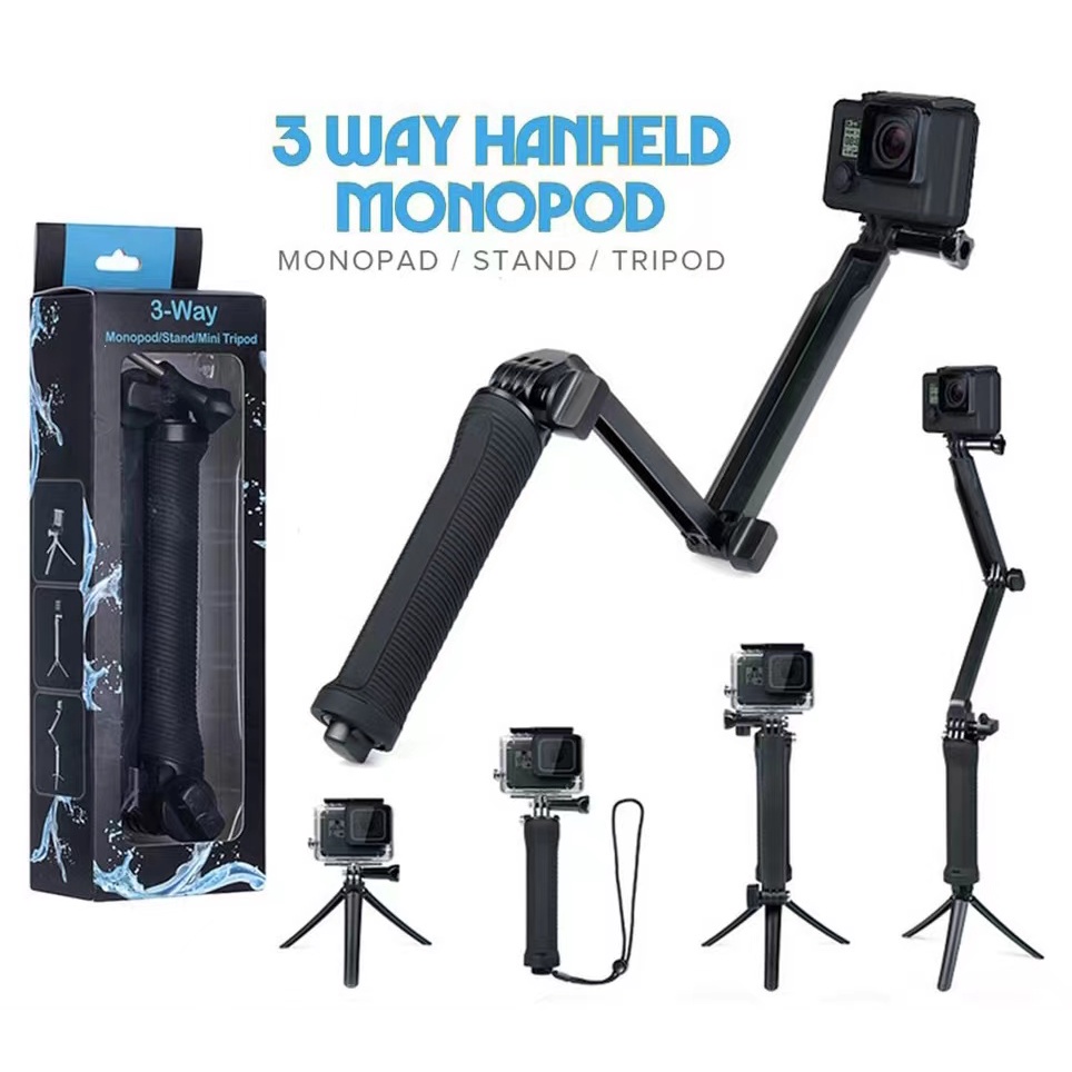 360 Waterproof Selfie Stick Floating Hand Grip 3 Way Grip Arm Monopod ...
