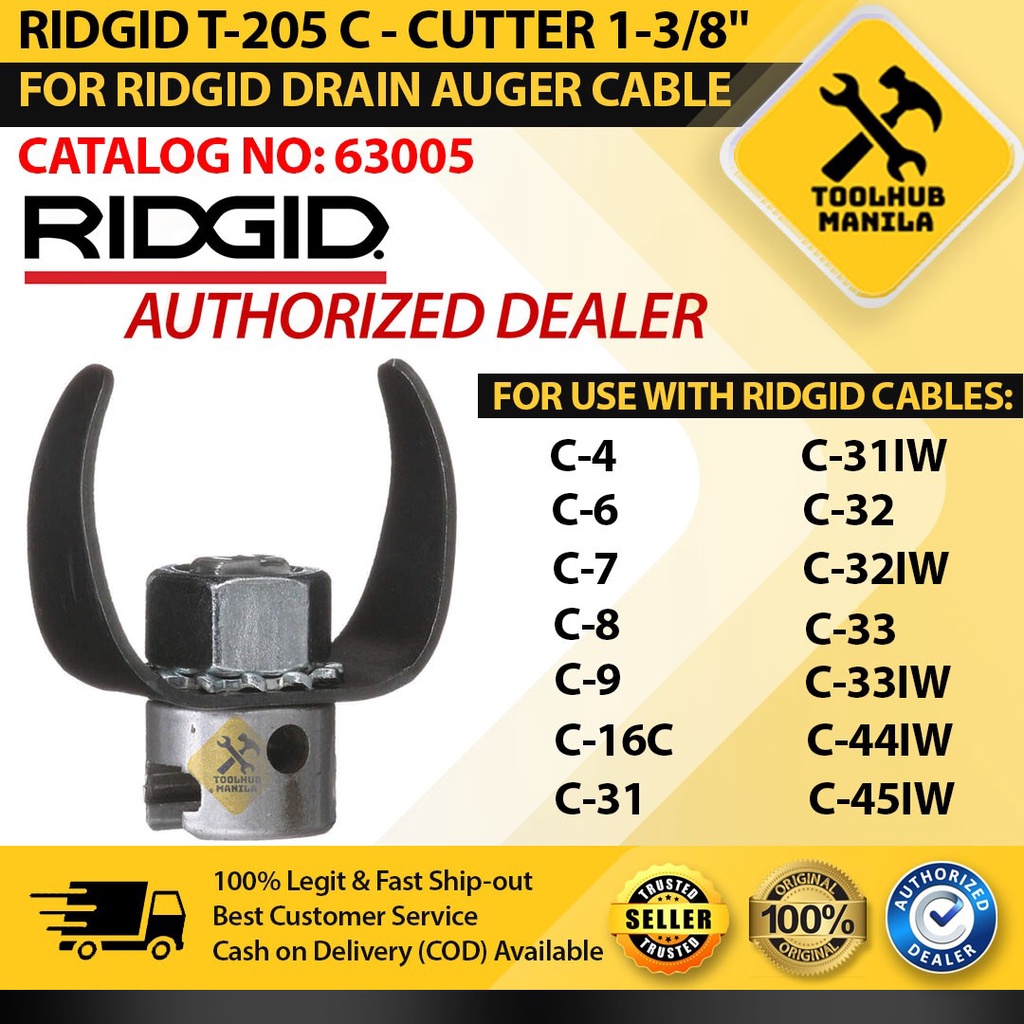 Ridgid T-205 C - Cutter 1-3/8" Catalogue No. 63005 for Ridgid Drain ...
