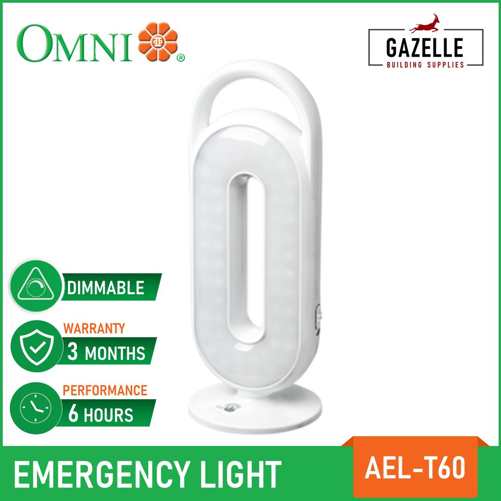 Omni Portable Rechargeable Emergency Light w/ Night Light AEL-T60 ...