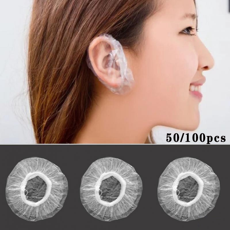 50/100pcs Thickened Disposable Plastic Waterproof Ear Protector Cover ...