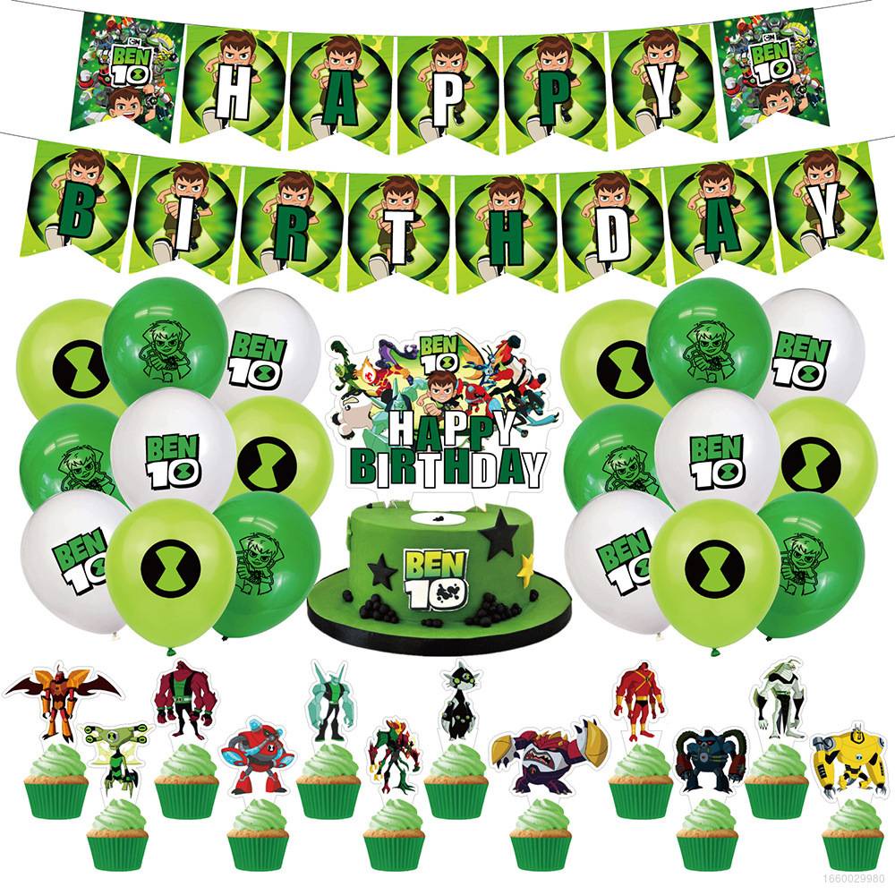 NS3 Ben 10 Theme kids birthday holiday party decorations banner cake ...