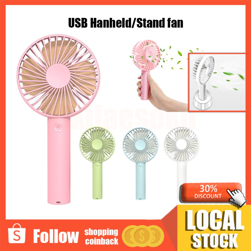 Mini Portable Hand Fan With Stand Holder USB 3-Speed Mute Desktop Home ...