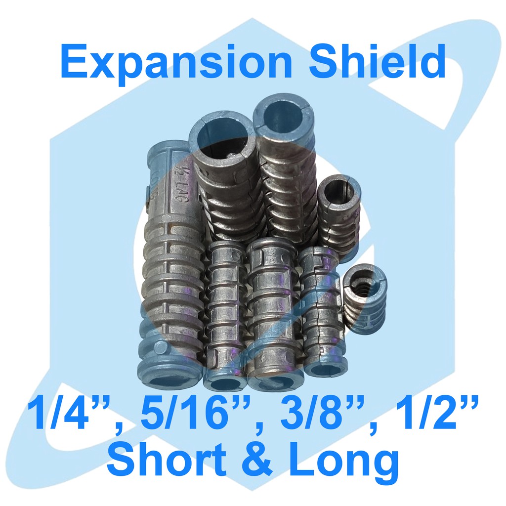 10Pcs Zinc Alloy Expansion Shield 1/4" 5/16" 3/8" 1/2" Short & Long ...