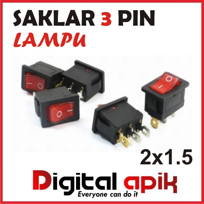 MERAH Rocker Switch 3 Pin Switch Red Light On OFF 3p Foot Box | Shopee ...