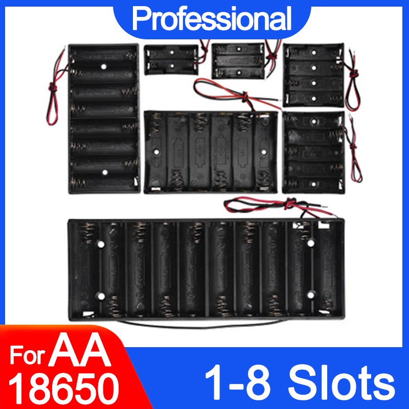 DIY Plastic Battery Storage Case AA LR6 HR6 Clip Holder Container 1X2X ...