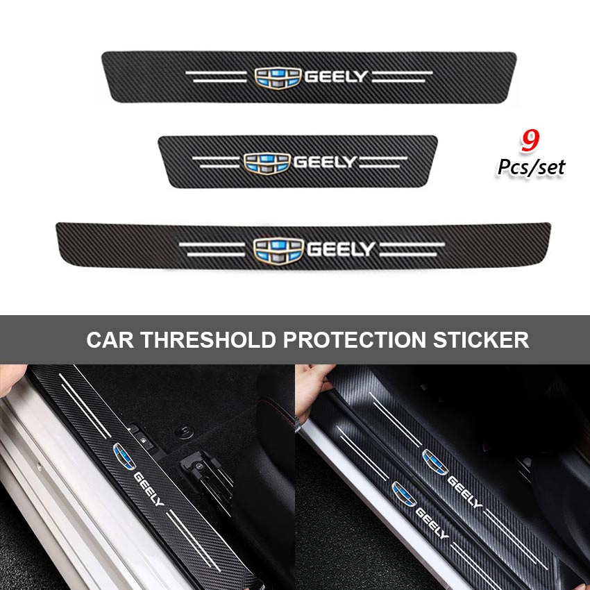 Geely Emblem Logo Sticker Car Door Sill Plate Carbon Fiber for Geely ...