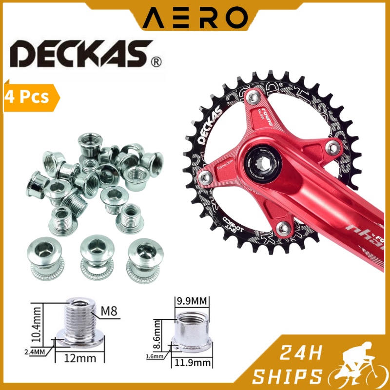 DECKAS 4PCS Bicycle Serration Wheel Screw Crank Single/Double/Three ...