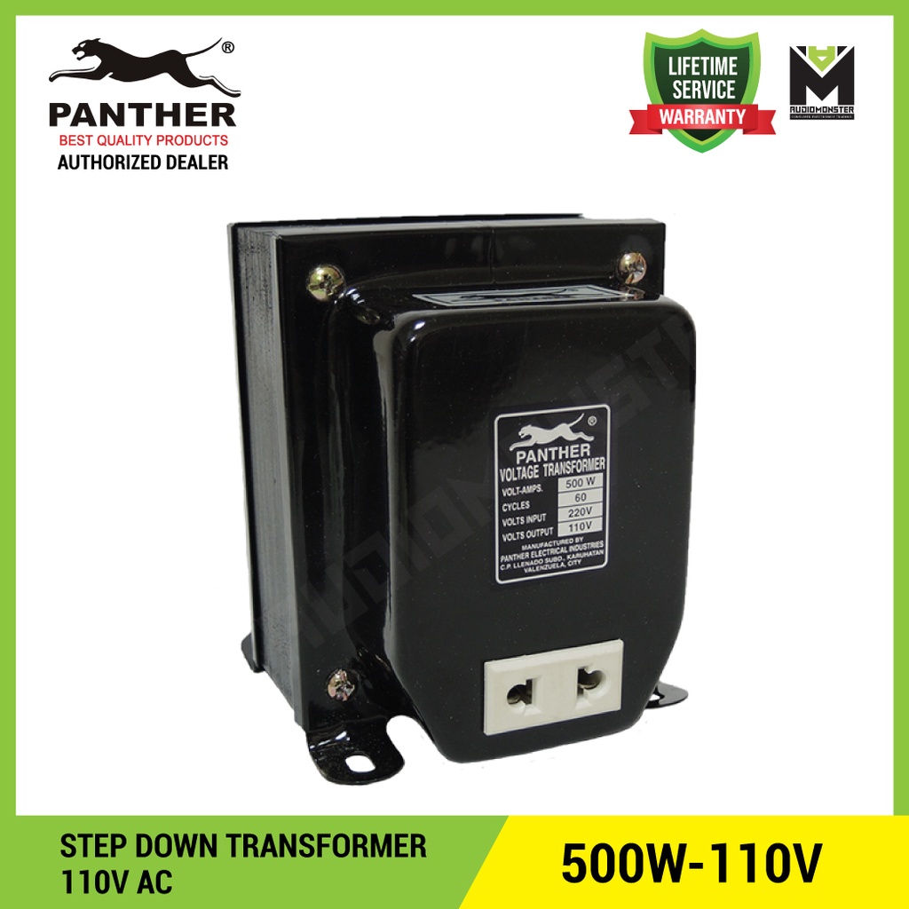 Panther 500W-110V Step-down Transformer 500 Watts Input 220VAC Output ...