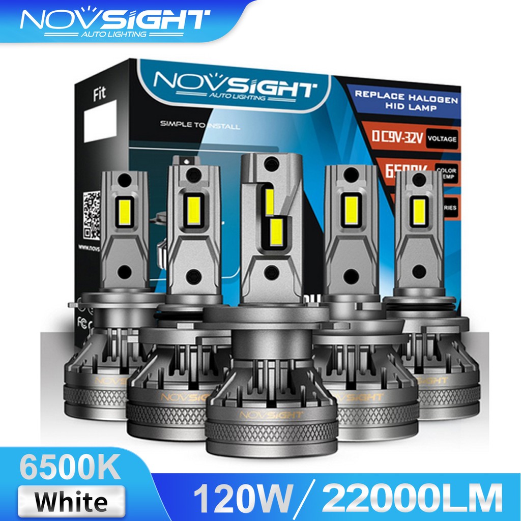 Novsight Ready Stock N37 H4 Car LED Headlight H11 H7 9005 9006 9012 H1 H3 H13 Light Bulb 120W ...