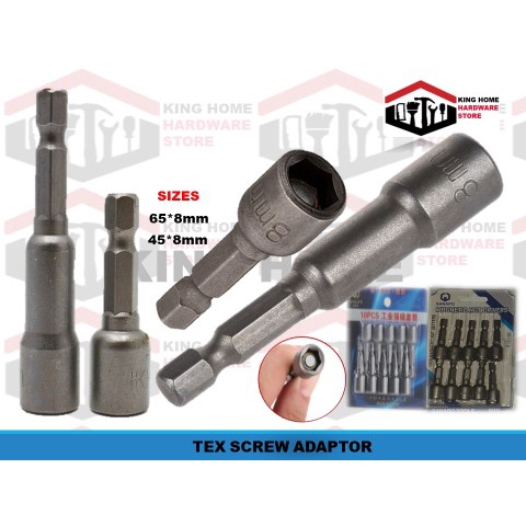 TEX SCREW ADAPTOR/MAGNETIC NUT DRIVERS (45*8/65*8) SOLD PER PIECE ...