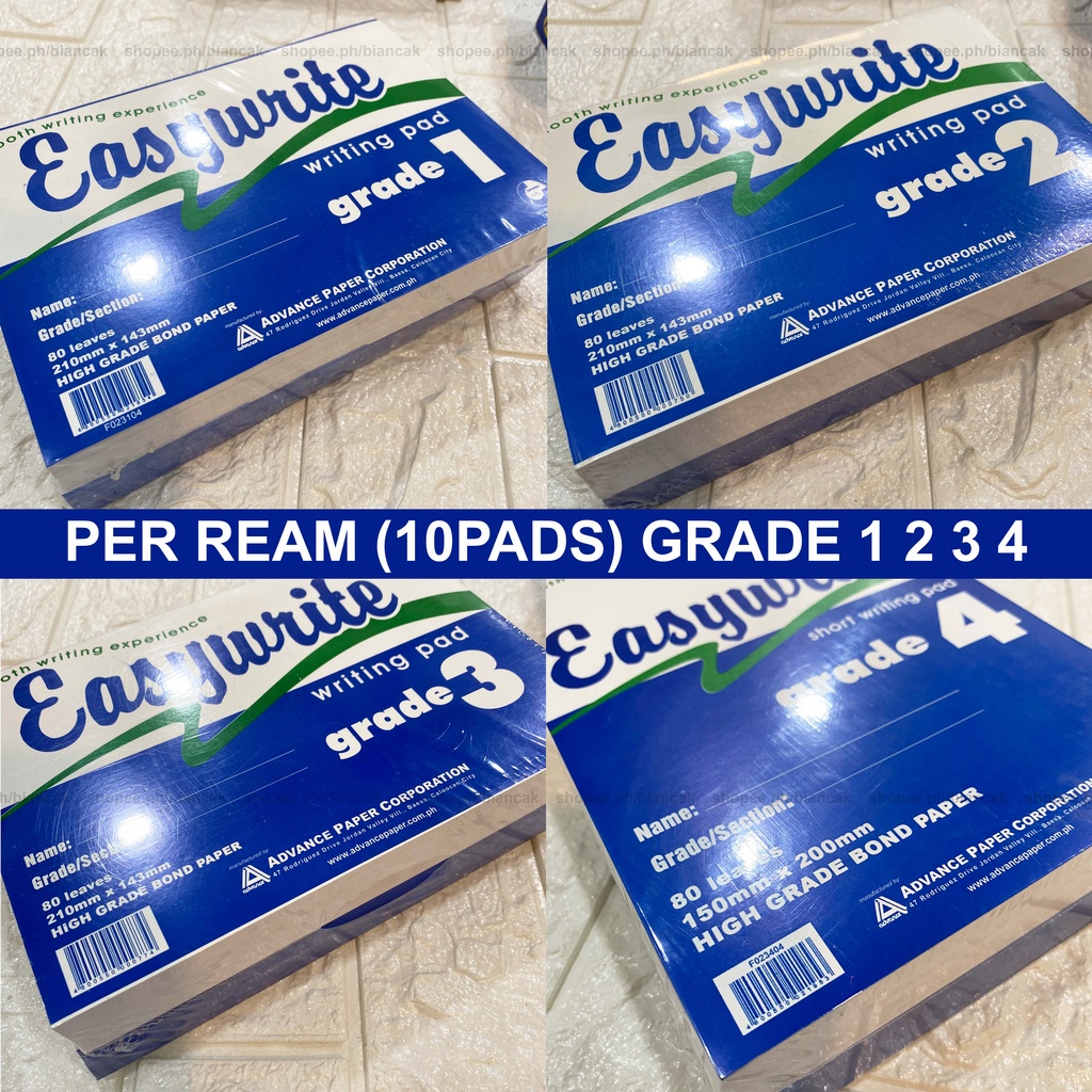 (ONE REAM = 10PADS) EASYWRITE GRADE 1 2 3 4 PAD (OFFICE SCHOOL SUPPLIES ...