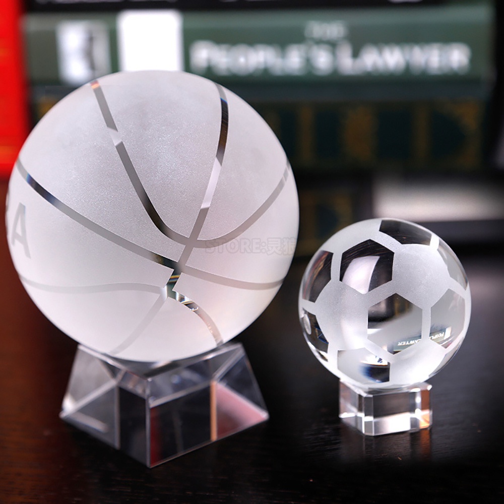 C1 Crystal globe basketball football furniture decoration crystal ball ...