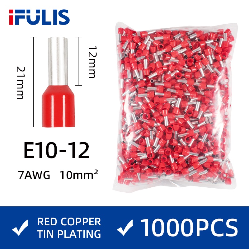 1000PCS VE European Terminal Pin Terminal Tube Type Wiring Connector ...