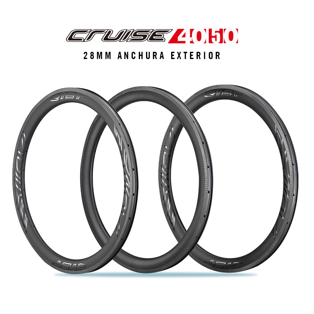 RYET 700C T1000 Carbon Rim Brake wheels V Brake Carbon Rims 40mm 50mm ...