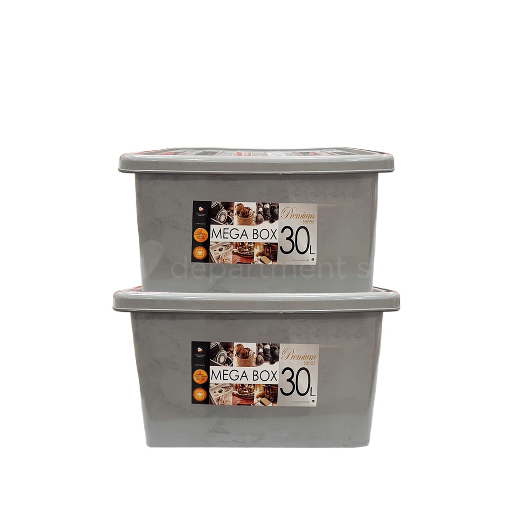 MEGABOX 100% Authentic 30L Storage Box Gray MG-500S 2pcs | Shopee Philippines