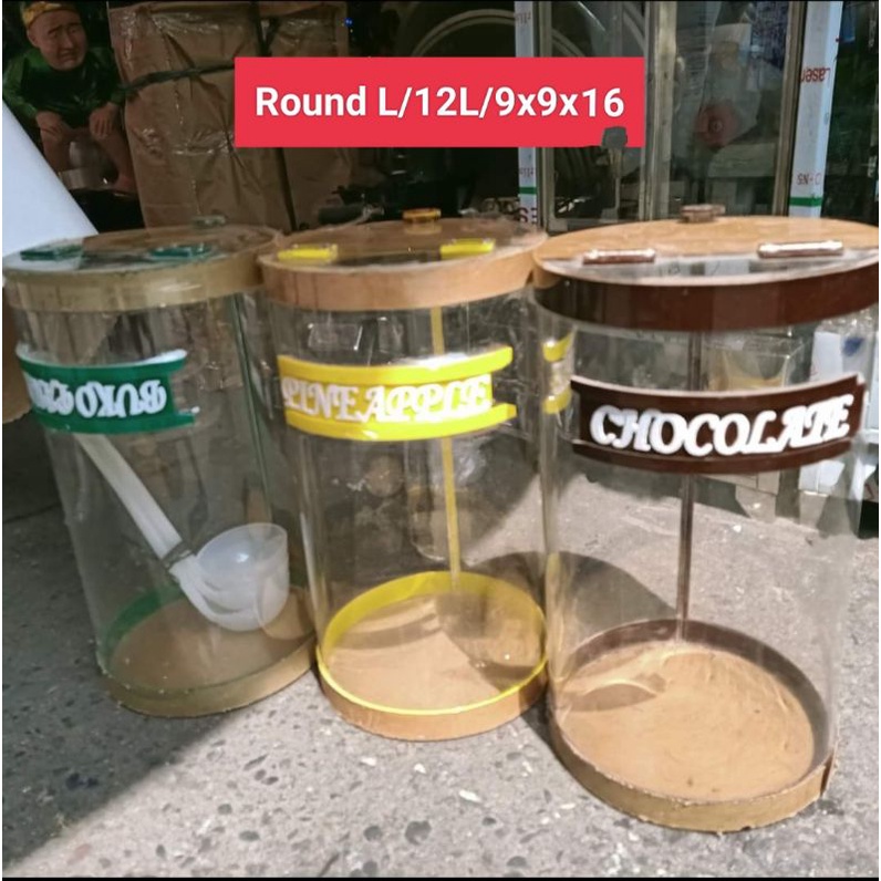 12 Liters /9x16 Round Acrylic Palamigan with free label & sandok ...