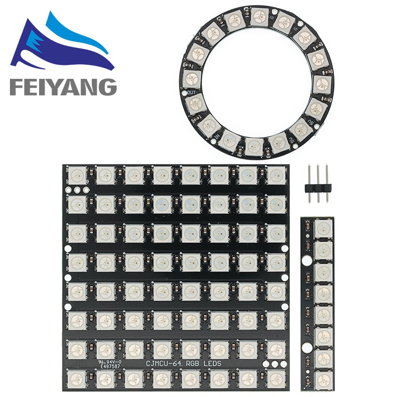 WS2812 module 8 Bit/12 Bit/16 Bit/ 64 Bit 5050 RGB LED full-color built ...