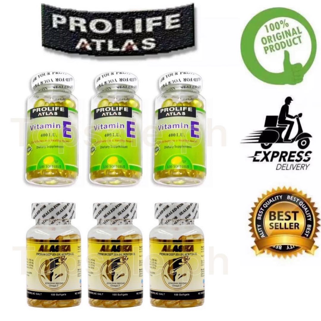 ( 6 in 1 ) (PROLIFE) Atlas Vitamin E 400IU (3pcs ) +Alaska Premium Deep ...