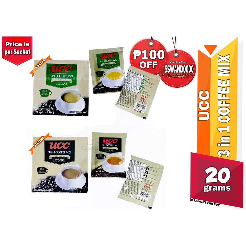 UCC 3 in 1 Coffee Mix 20g per Sachet - 10 Sachet per Box UCC Coffee ...