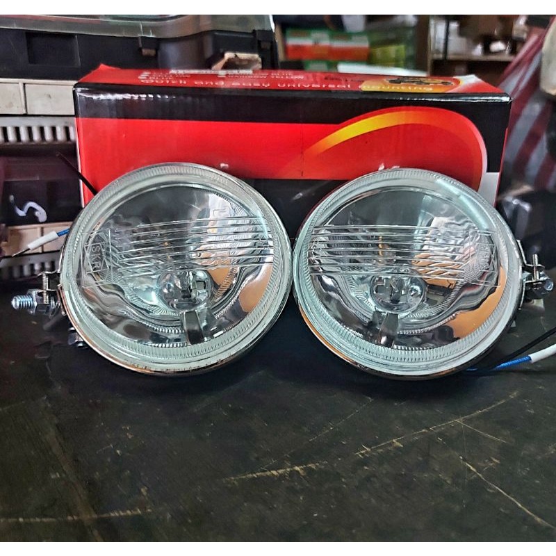 UNIVERSAL FOG LAMP STAINLESS/GLASS 4 1/2" 12V 24V | Shopee Philippines