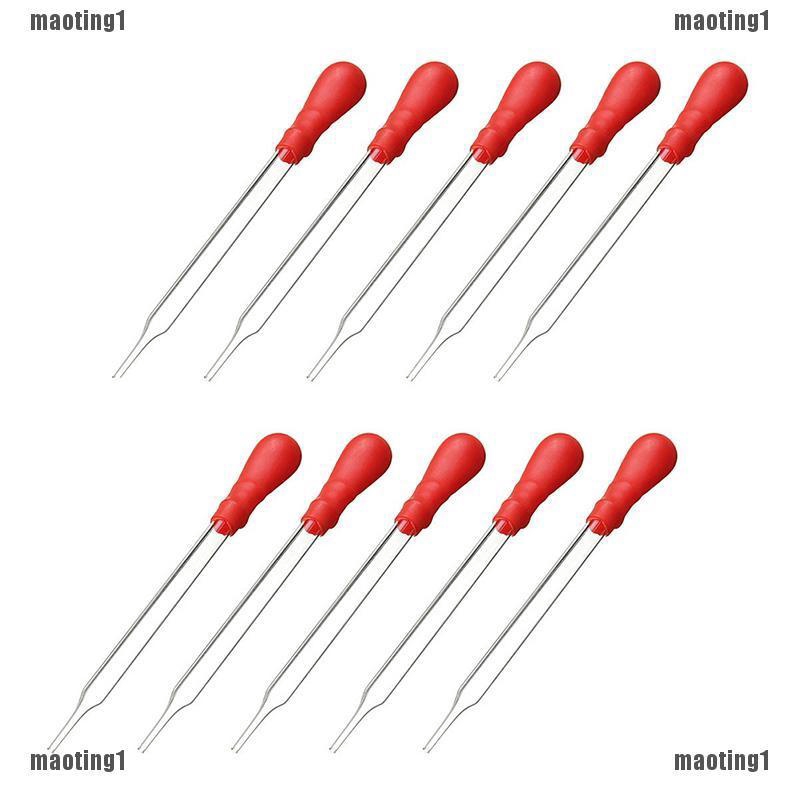 10Pcs 10Ml 12Cm Glass Pipette Medicine Laboratory Dropper Red Rubber ...