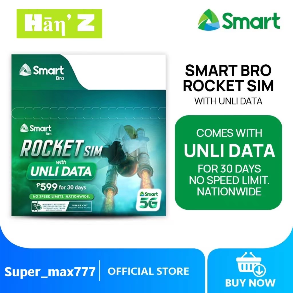 Smart Bro Rocket SIM 699 with 30 Day Unli Data | Shopee Philippines