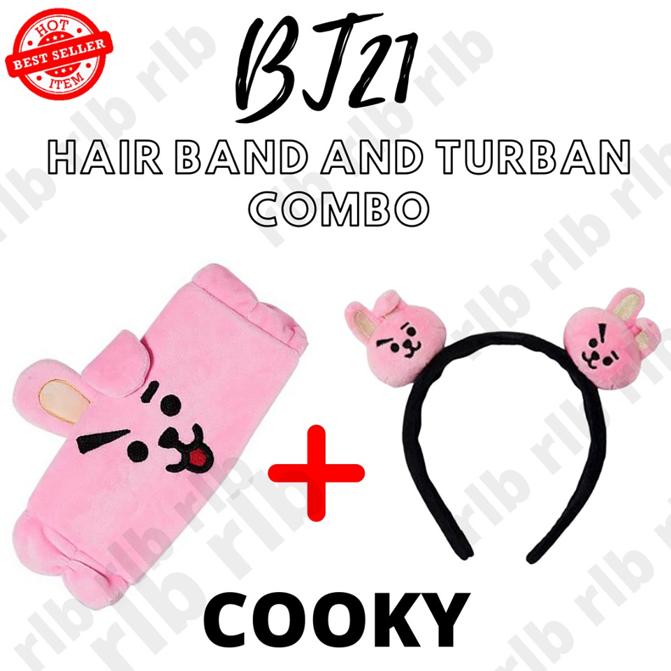 COMBO Korean KPOP BTS BT21 Hair Turban & Hairband (Chimmy, Cooky, Mang ...