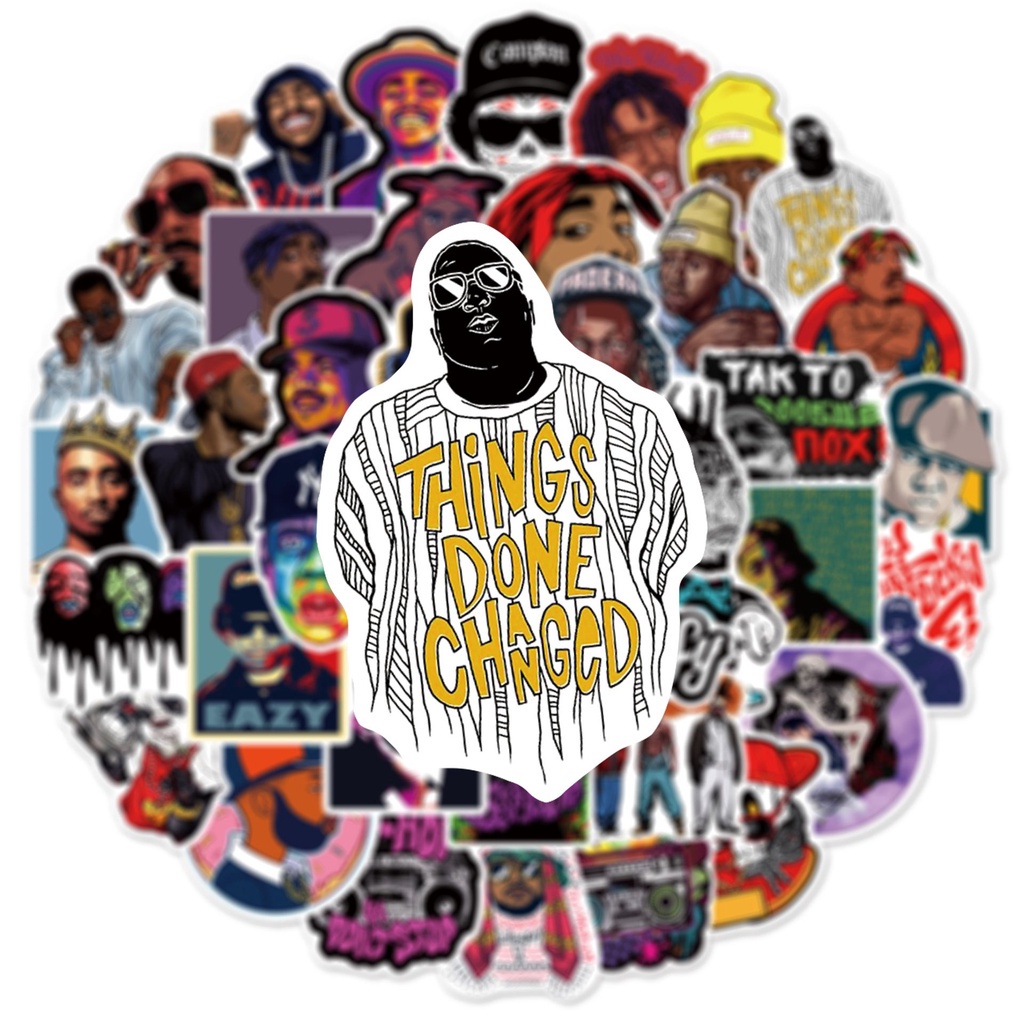 50pcs/set Legendary Rapper Tupac 2Pac Stickers Notorious Big East /West ...