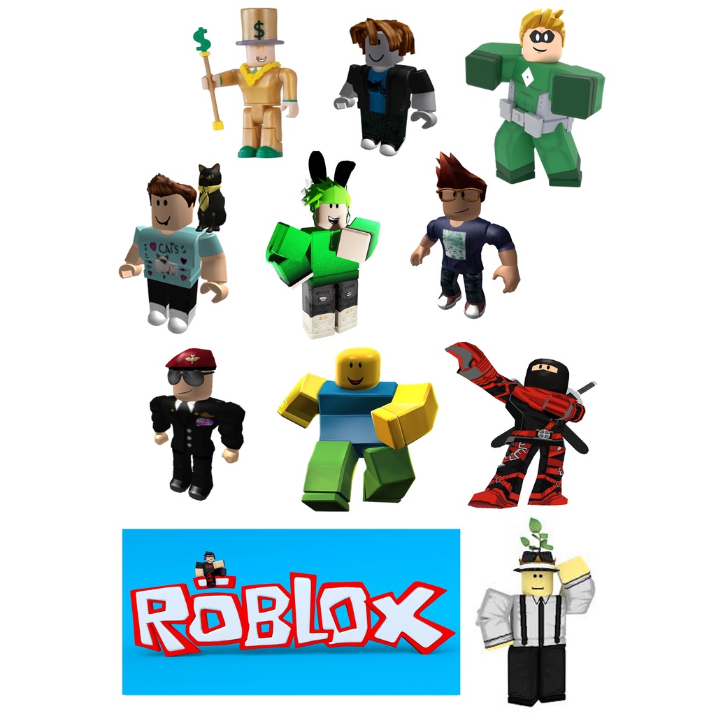 Cake Topper Roblox Cupcake Themed Toppers Design Printed Photo Paper ...