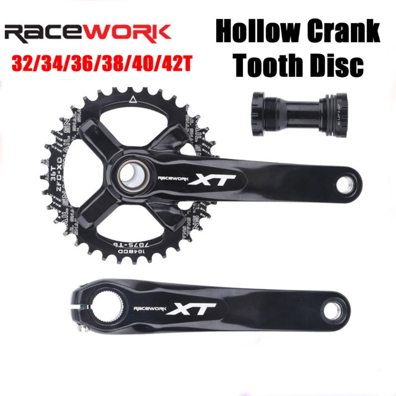 RACEWORK XT Bicycle Crankset Mtb Cranks 104BCD Chainring 32/34/36/38T ...