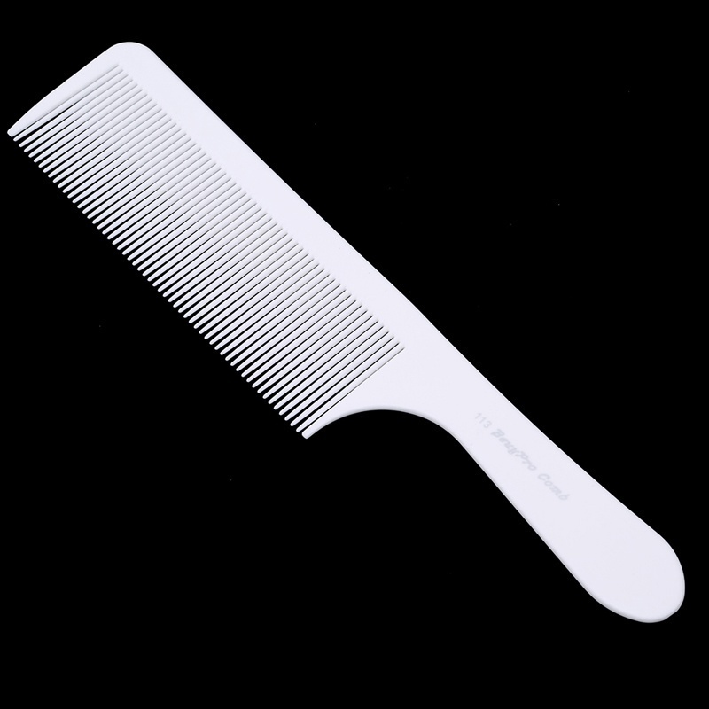 White Utility Barber Comb Wide Tooth Comb Hairdressing Comb Flat Head ...