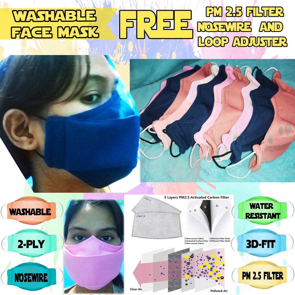 Personalized/Customized Washable 2-Ply 3D-Fit Neoprene Face Care Mask ...