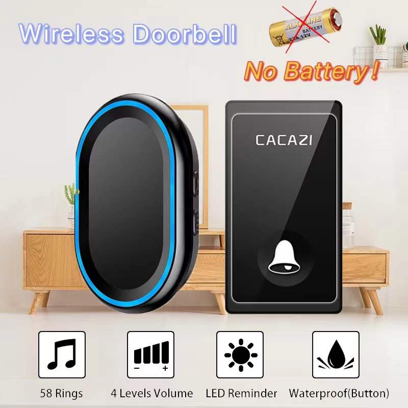 No Battery Intelligent small LED wireless doorbell waterproof 300M ...