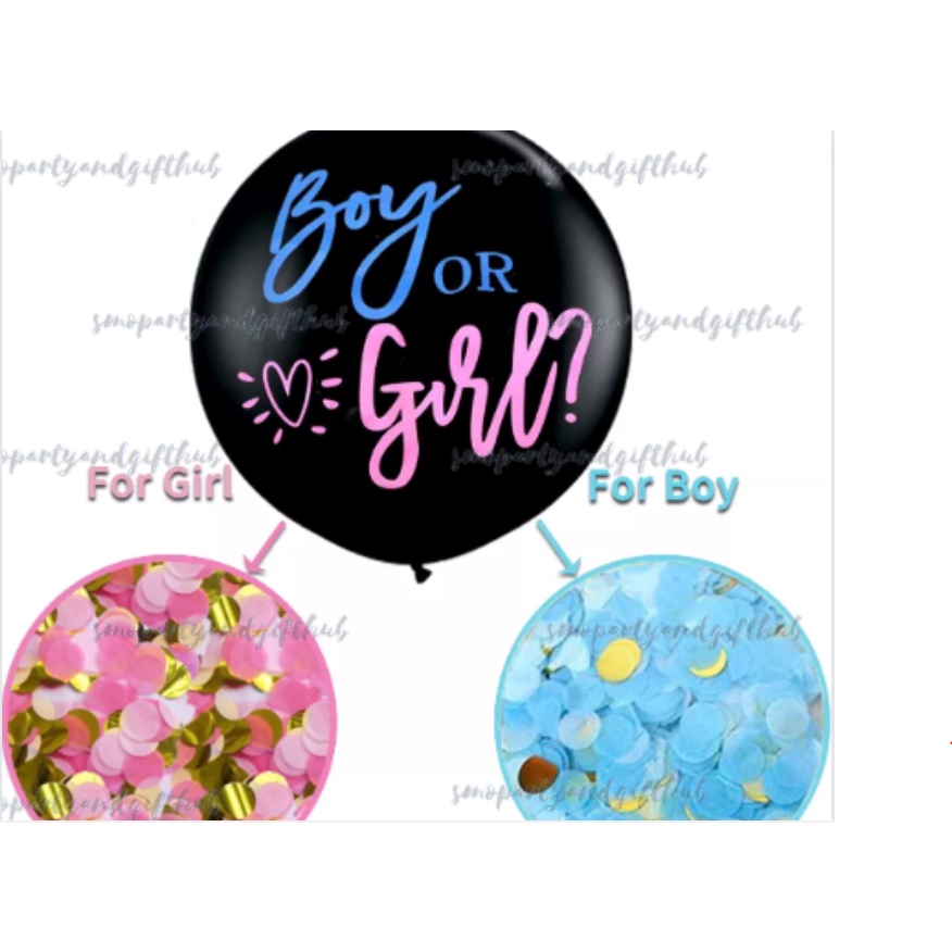 Gender Reveal Printed Big Balloon He or She- He/She Pop | Gender Reveal ...