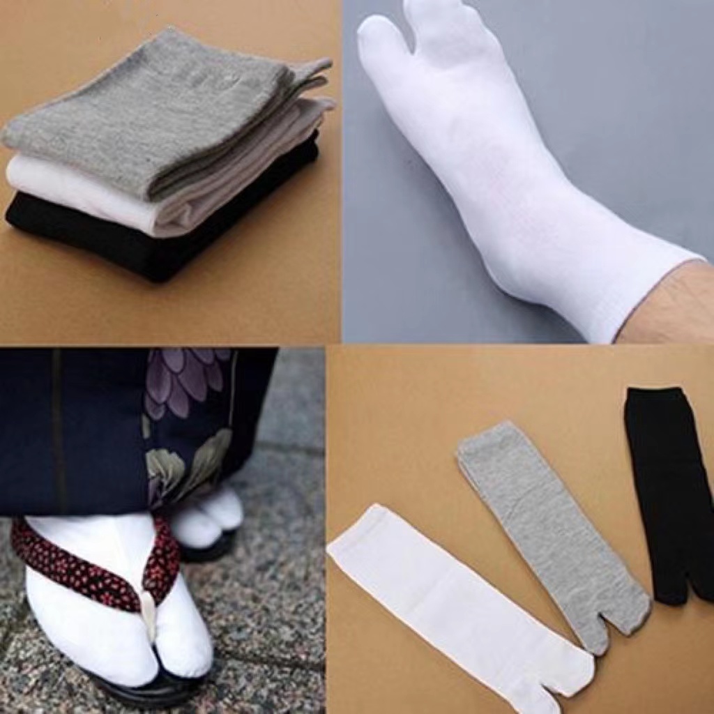 unisex breathable separate two-finger toe cotton socks non-slip flip ...