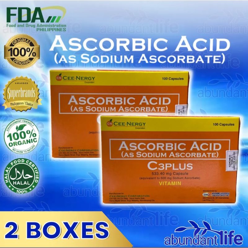 2 BOXES C3 PLUS ASCORBIC ACID VITAMIN C ORIGINAL | Shopee Philippines