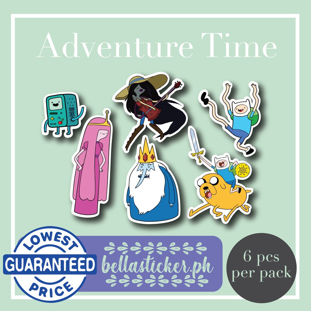 *WATERPROOF LAMINATED* ADVENTURE TIME STICKER PACK FINN JAKE | Shopee ...