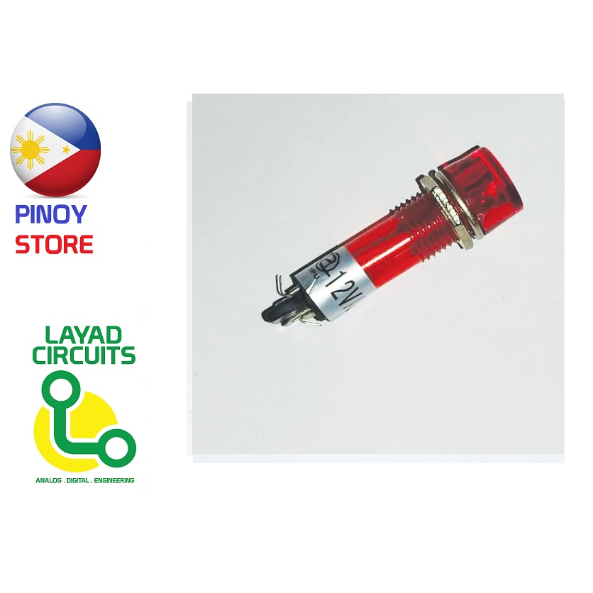 12V pilot lamp indicator signal 12Vdc or 12Vac mini power lamp 10mm ...
