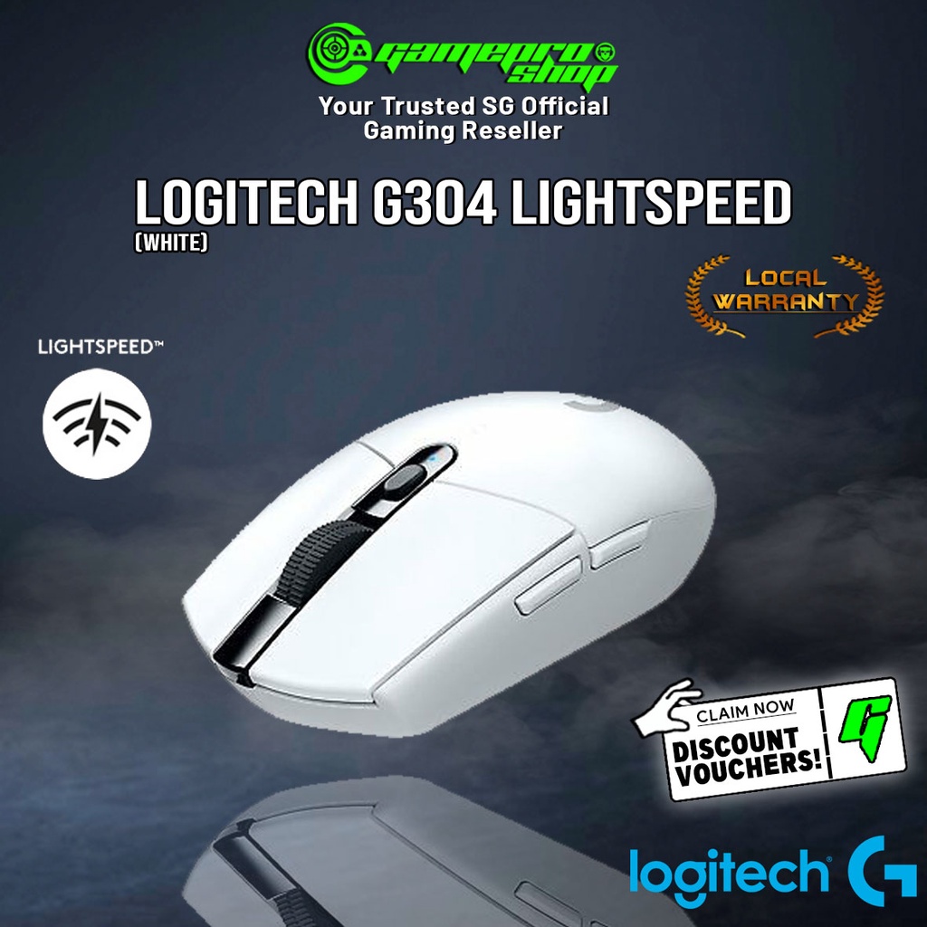 Logitech G304 WHITE Lightspeed™ Wireless Gaming Mouse - 910-005293(2Y ...