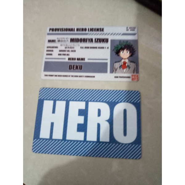 My Hero Academia Provisional Hero License Card Metallic | Shopee ...