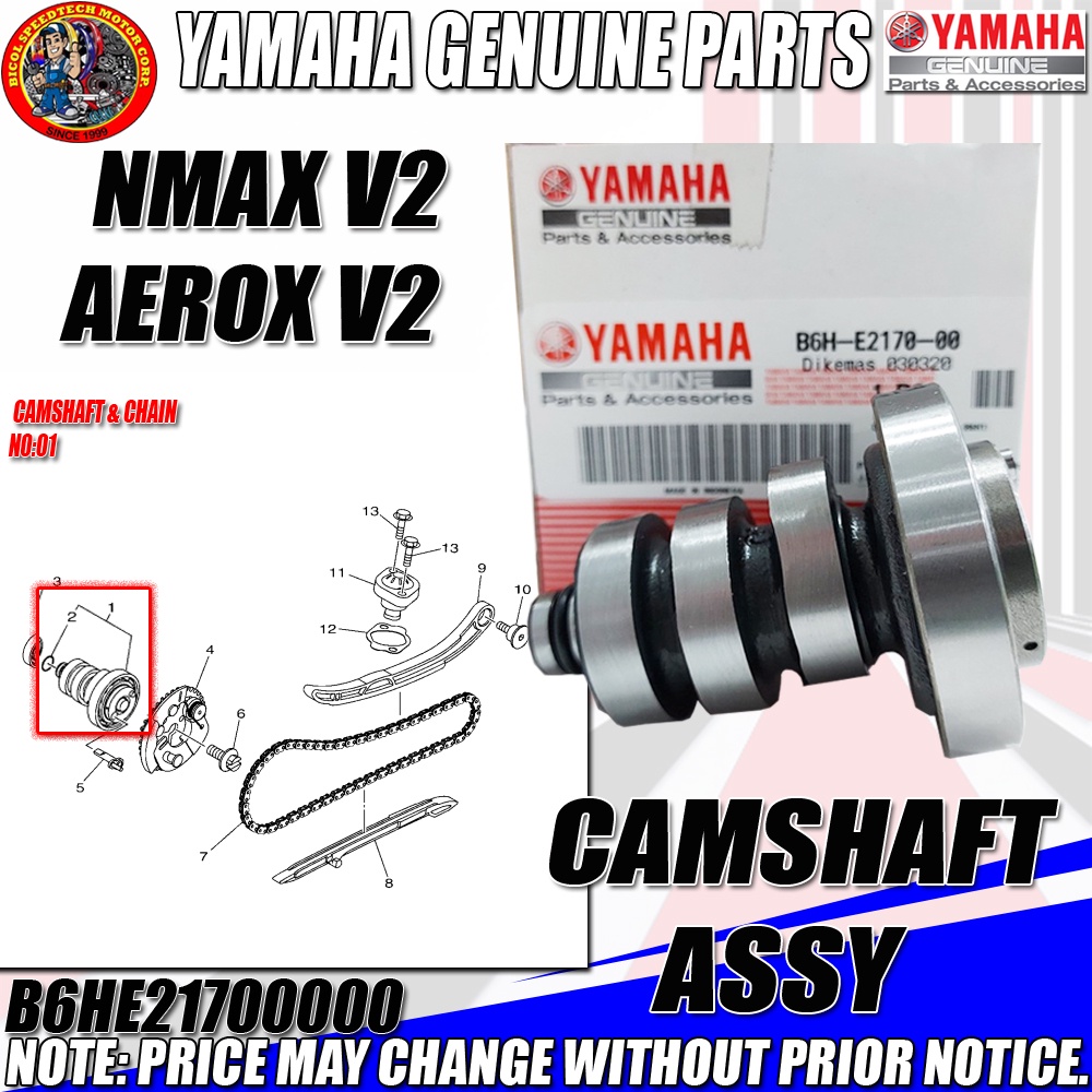 NMAX V2/AEROX V2 CAMSHAFT ASSY (YGP) (GENUINE: B6H-E2170-00) | Shopee ...