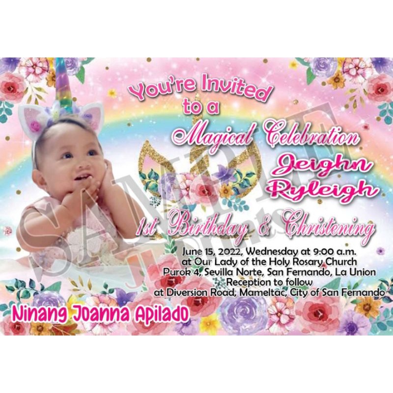 Invitation with Name of Ninang/Ninong (with Envelope) | Shopee Philippines