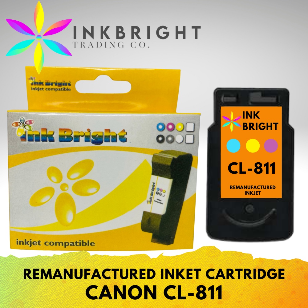 InkBright CL-811 Tri-Color Ink Cartridge Refillable (CL 811 CL811 ...