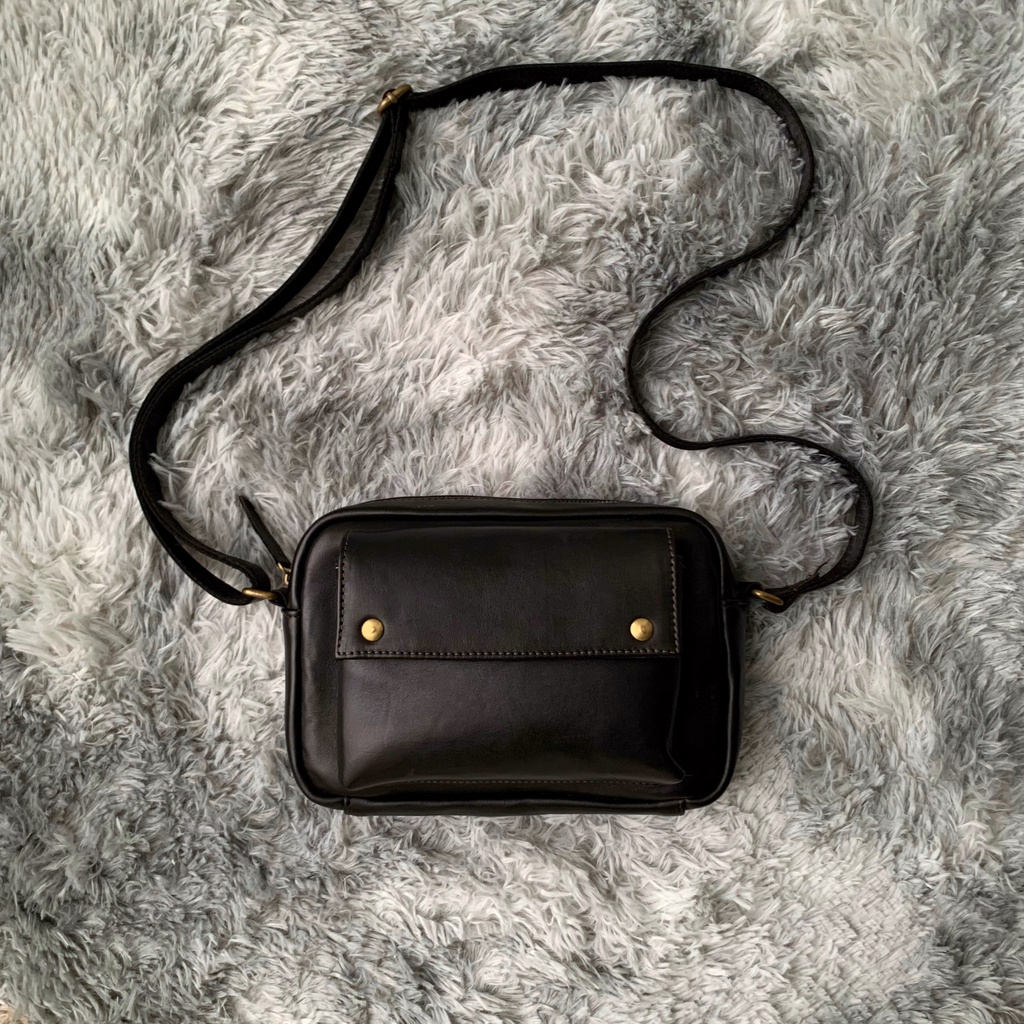 Genuine Leather Sling Bag (Front Pocket) | Shopee Philippines