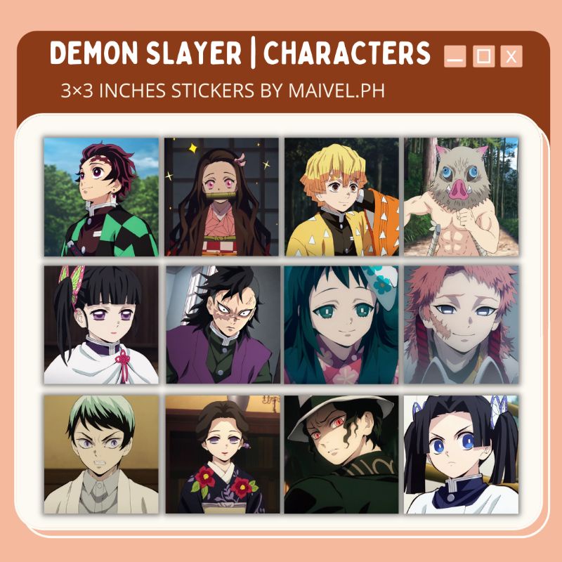 Demon Slayer Characters Waterproof Stickers / Part 1 | Shopee Philippines